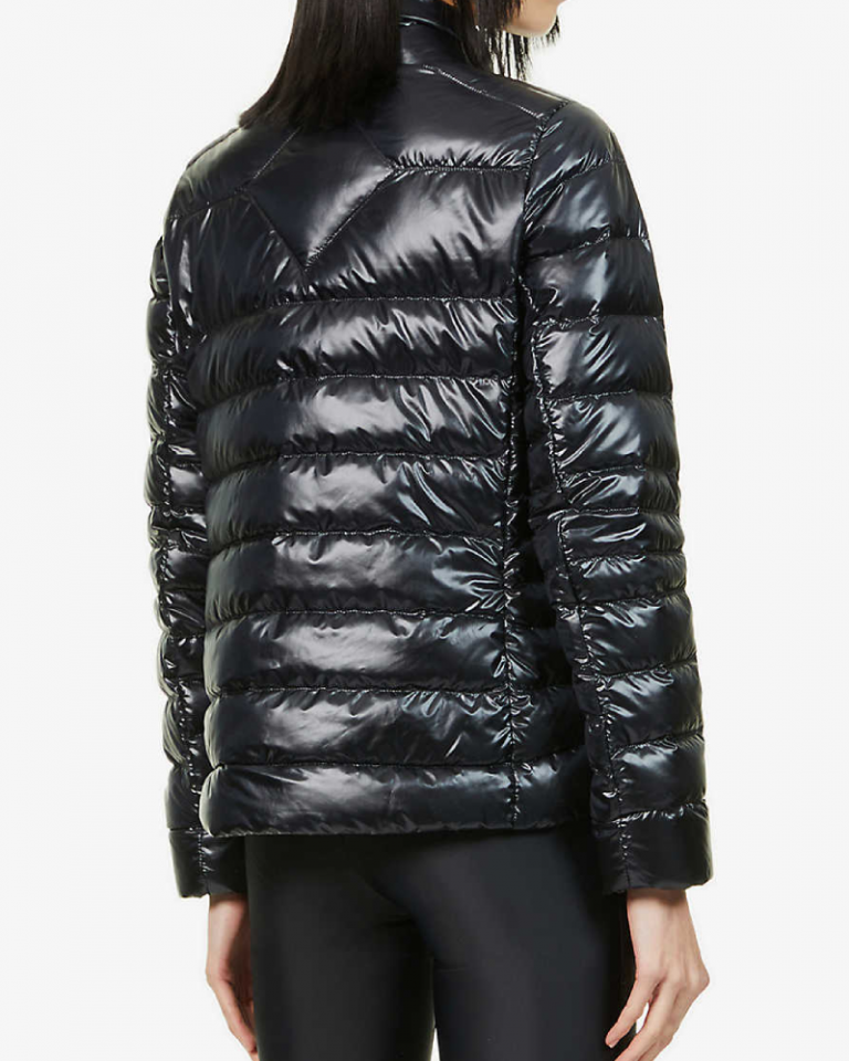 Cypress High Neck Polyamide Black Jacket - The Puffer Jackets