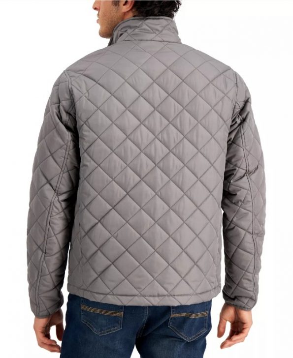 Men’s Diamond Quilted Grey Jacket - The Puffer Jackets