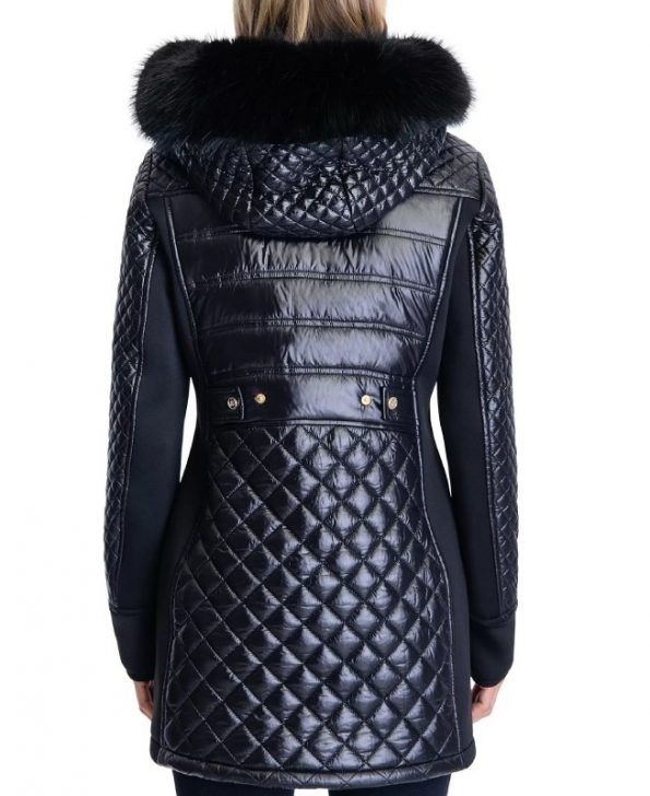 Women's Faux-Fur-Trim Hooded Quilted Coat - The Puffer Jackets